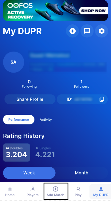 Why can't I find a specific player when trying to add a match to my DUPR profile? – DUPR