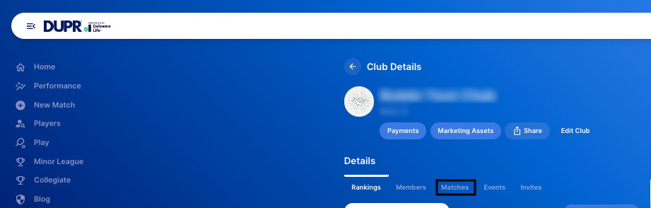How do I delete a club match? – DUPR